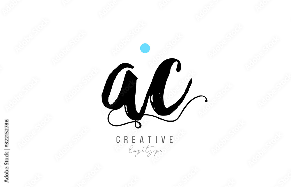 ac a c vintage letter alphabet combination logo icon handwritten design ...