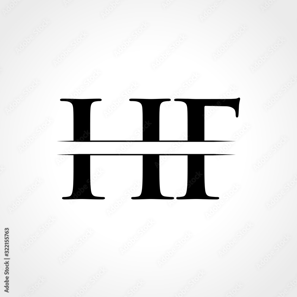 HF letter Type Logo Design vector Template. Abstract Letter HF logo ...