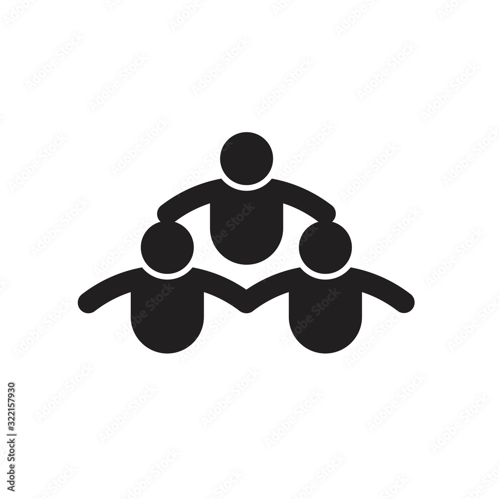 Team work Icon template black color editable. Team work Icon symbol ...