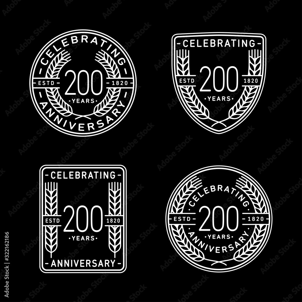 200 years anniversary celebration logotype. 200th anniversary logo ...