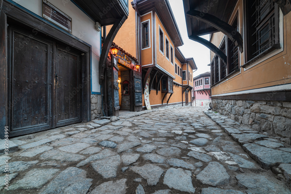 Plovdiv / Bulgaria - February 10 2020 : Typical architecture from old ...
