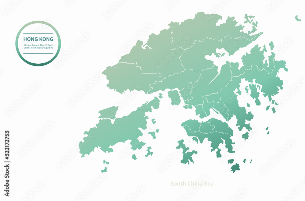 graphic vector map of hong kong. asia country map. hk map. Stock Vector ...