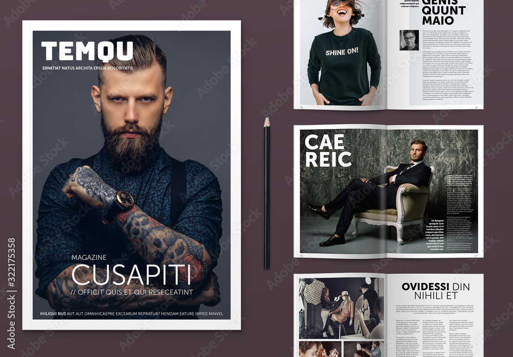 Modern Style Magazine Layout Stock Template | Adobe Stock