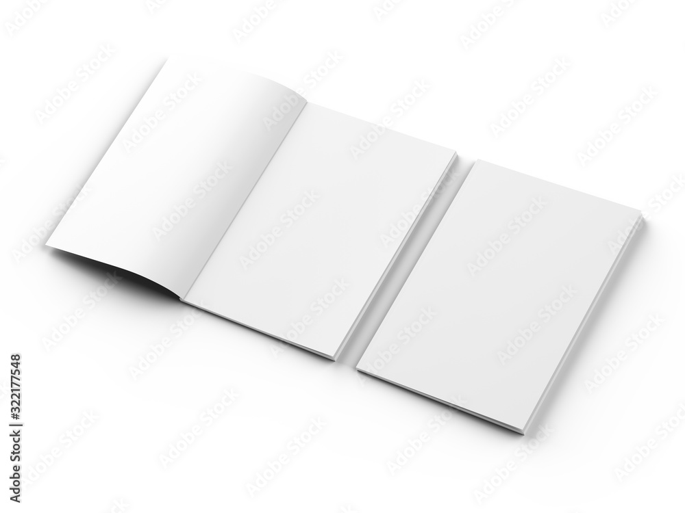 Magazine with open cover. Vertical A4 format. 3d illustration. Stock ...