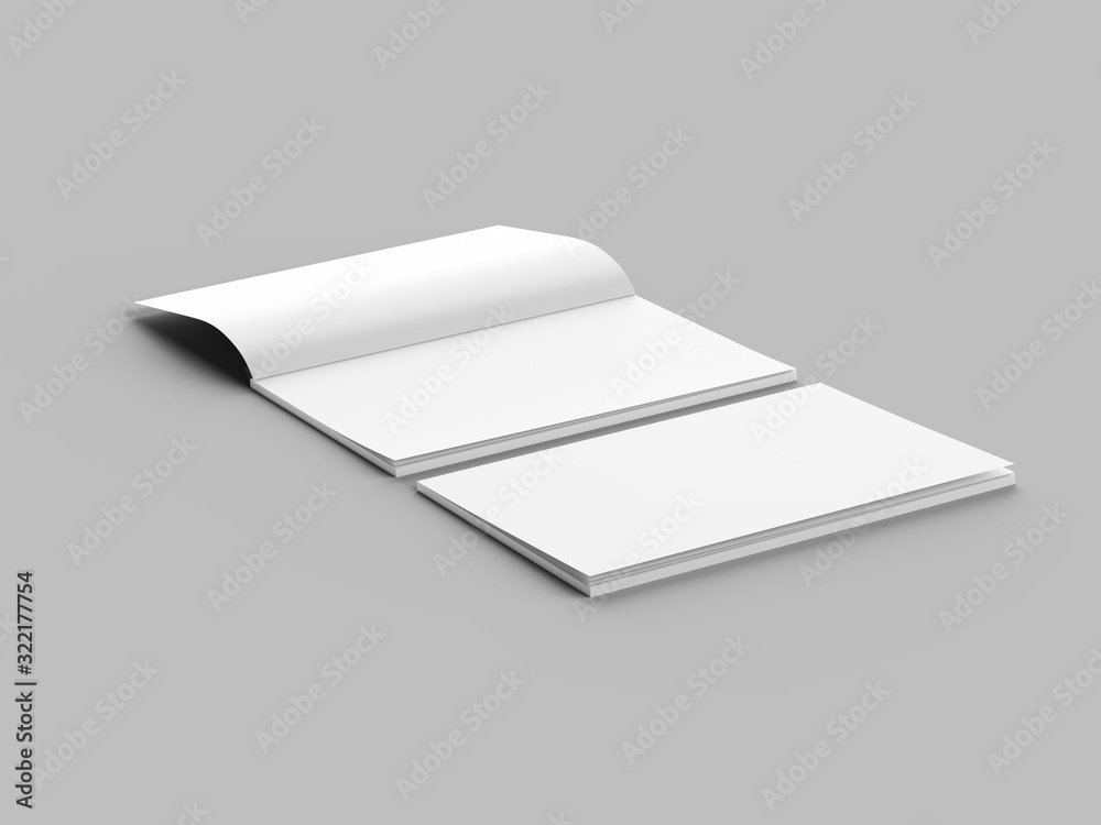 Magazine with open cover. Vertical A4 format. 3d illustration. Stock ...