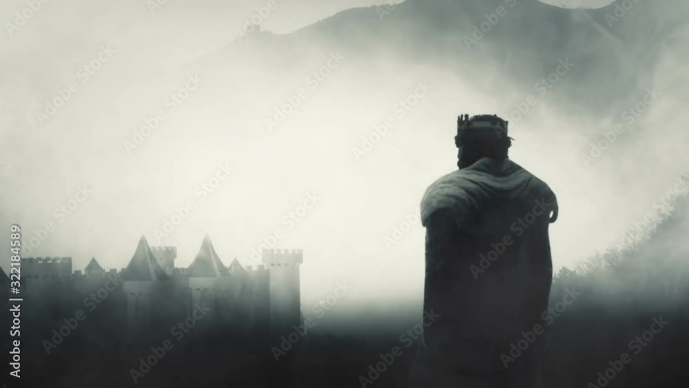 King Looking over His Castle and His Kingdom Stock Video | Adobe Stock