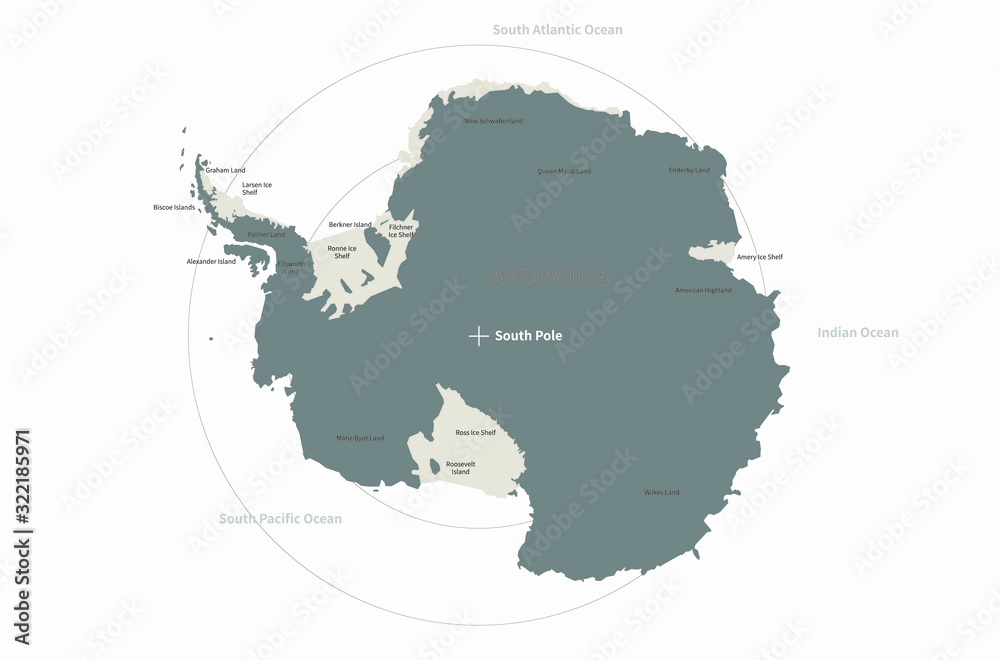 graphic vector map of antarctica. antarctica map. world map. Stock ...