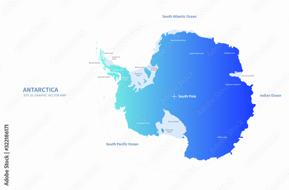 graphic vector map of antarctica. antarctica map. world map. Stock ...