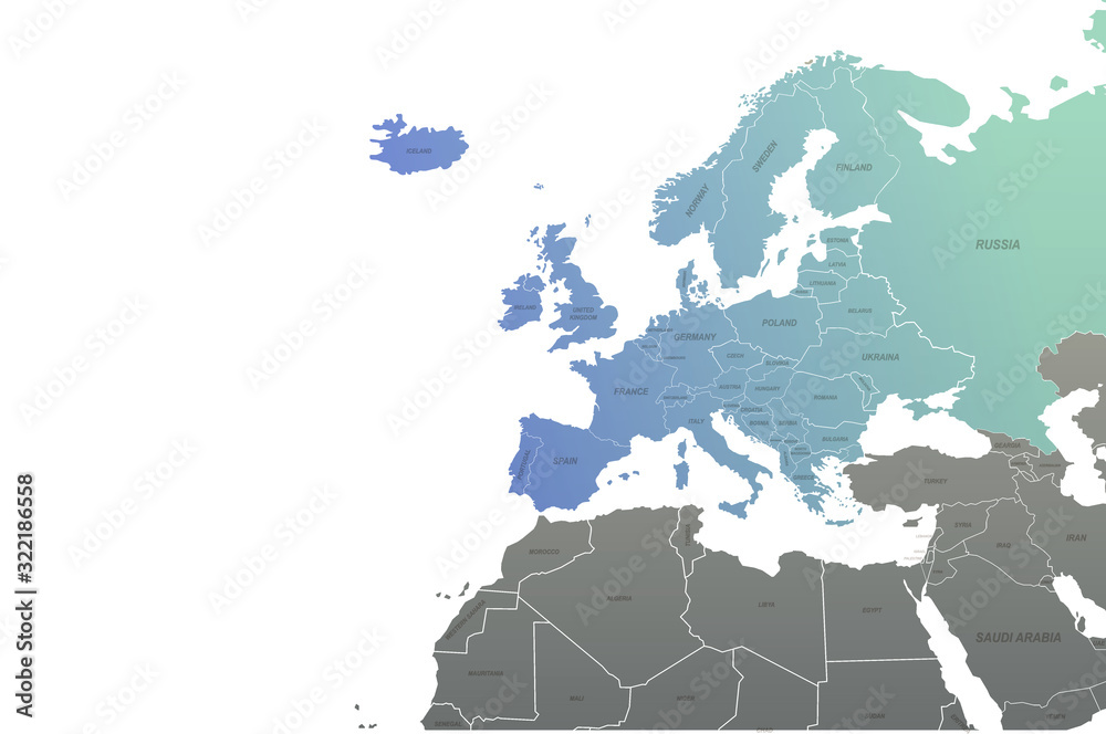 countries design vector of europe map. world map. eu map infographic ...
