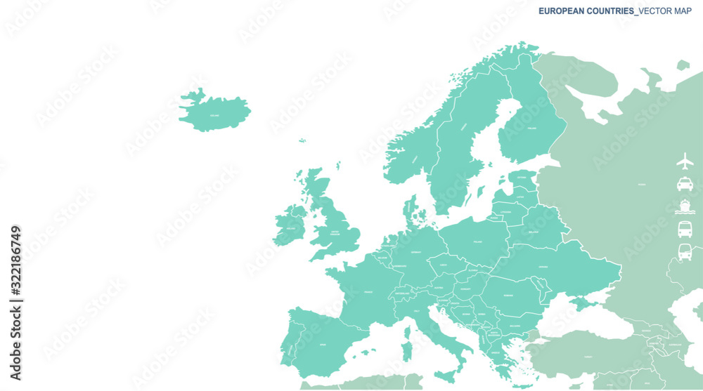countries design vector of europe map. world map. eu map infographic ...