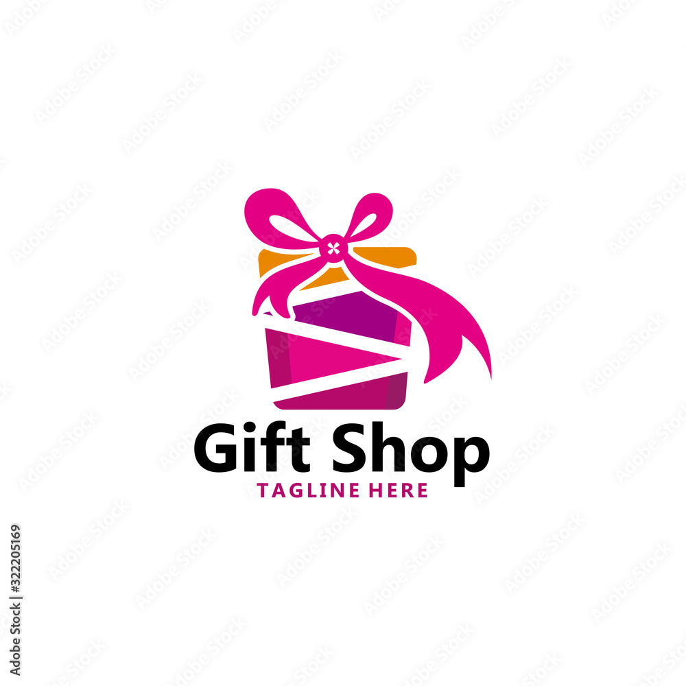 gift shop logo icon vector isolated Stock Vector | Adobe Stock