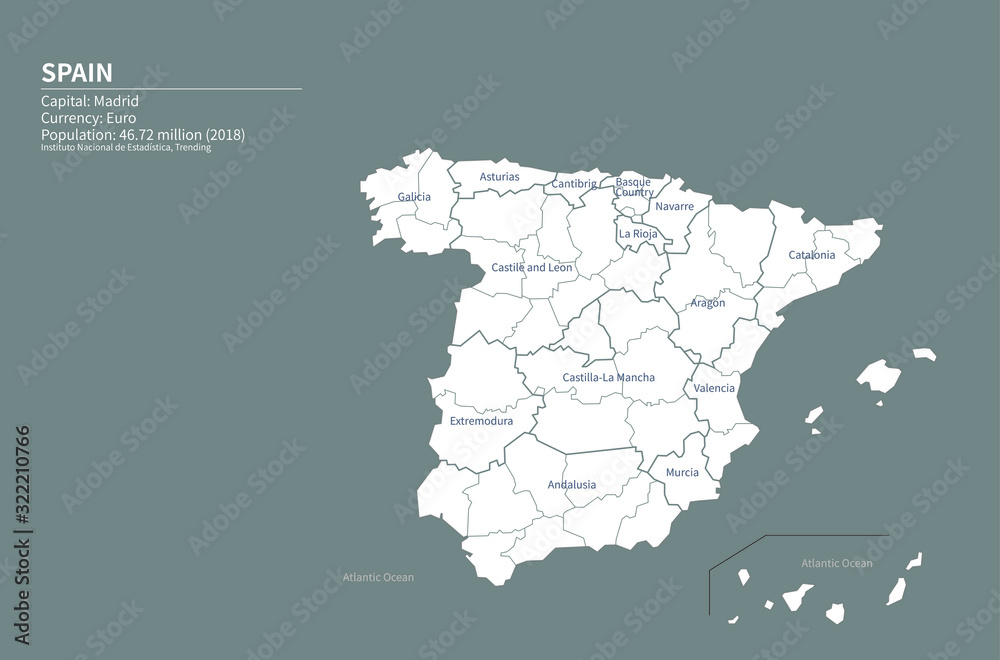 spain map. graphic vector of spain map. europe country map. Stock ...