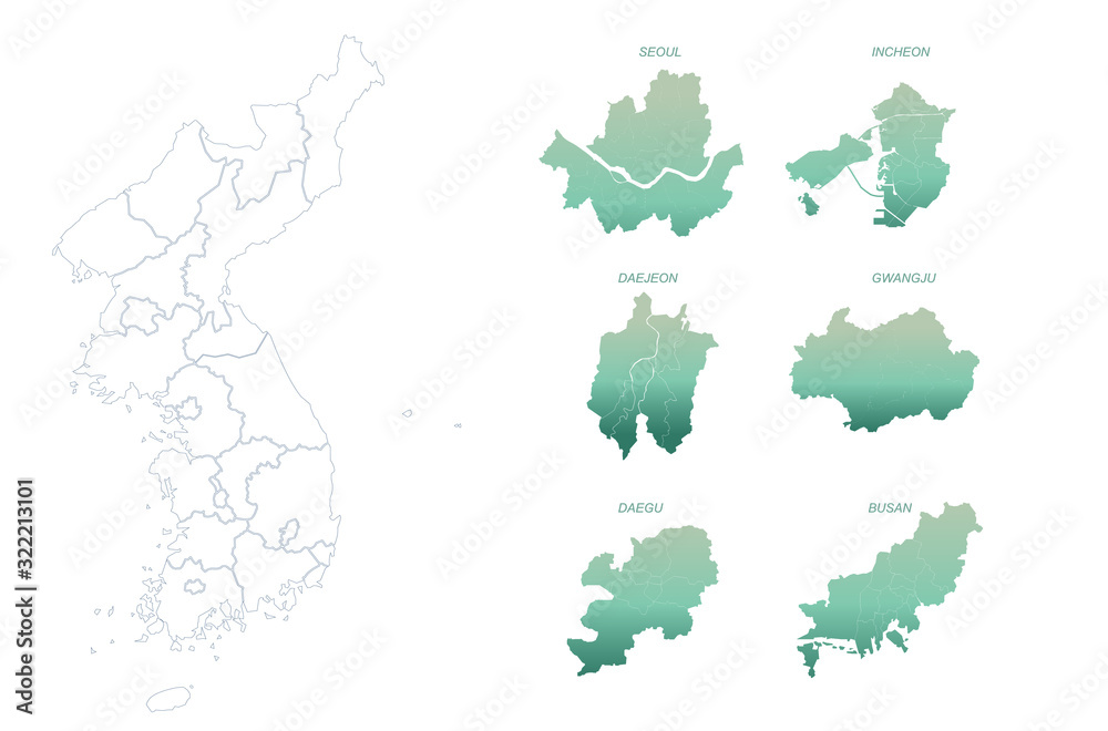 korea map. south korea vector map. simple infographic vector of korean ...