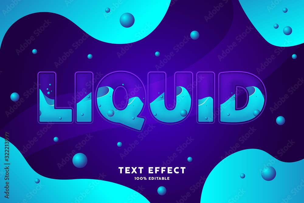 Liquid bubble text effect, editable text Stock Vector | Adobe Stock