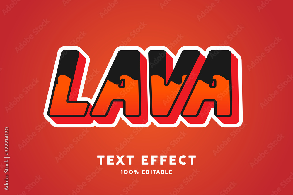 Lava text effect, font effect, alphabets, text style, letters ...