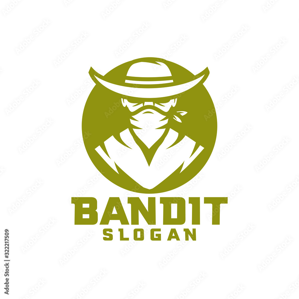 bandit character logo icon design cartoon Stock Vector | Adobe Stock