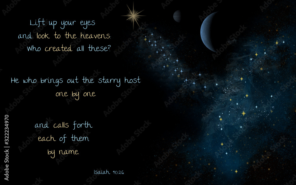 Isaiah Old Testament Bible verse in space background with stars ...
