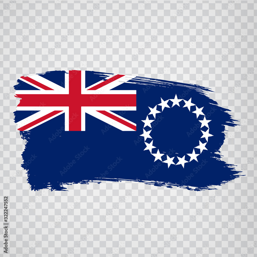 Flag of Cook Islands from brush strokes. Flag Cook Islands on ...