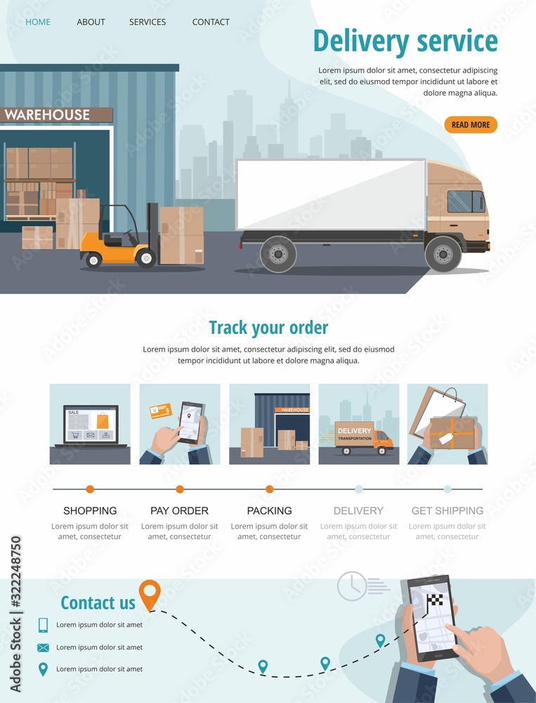 Delivery service. Business logistics, smart logistics technologies ...