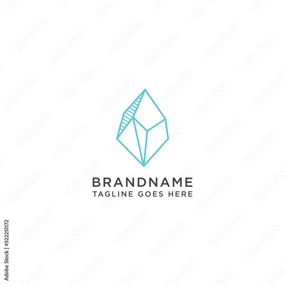 Stone with line style logo design template Stock Vector | Adobe Stock