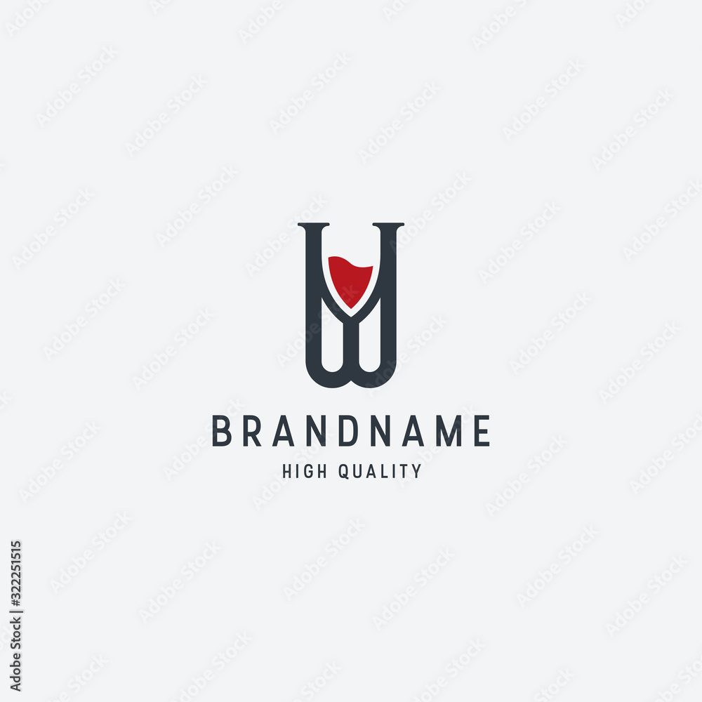 Letter W and wine logo design template vector illustration Stock Vector ...