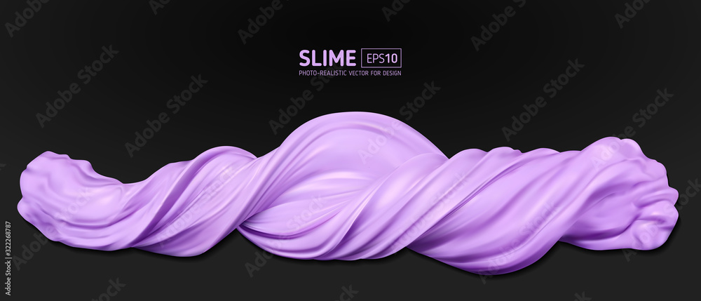purple realistic slime on a black background. Vector illustration with ...