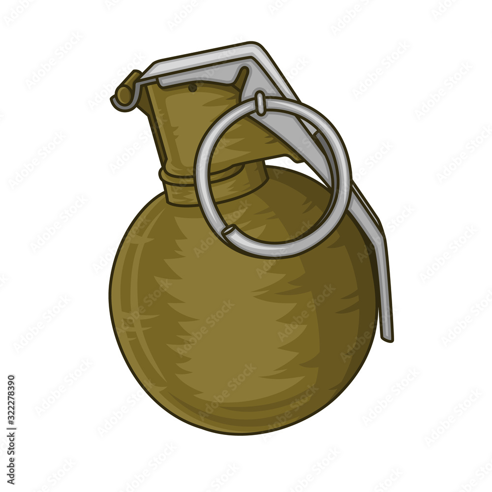 Hand grenade M67 in hand drawn style. Vector illustration. Stock Vector ...