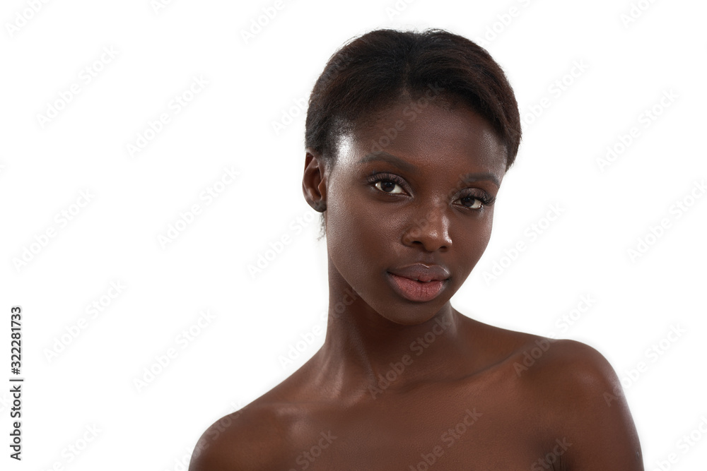 Confident in her natural beauty. Portrait of a young and attractive ...
