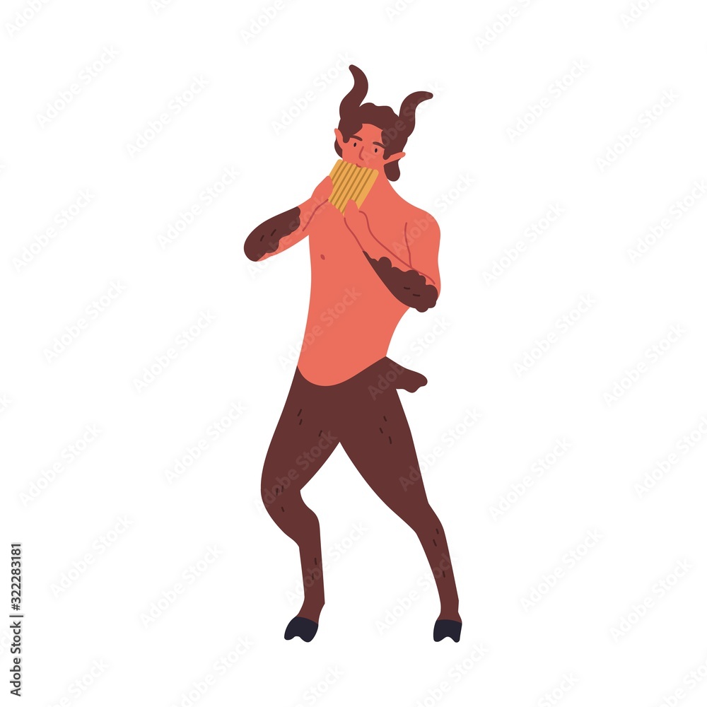 Greek mythology creature satyr vector flat illustration Stock Vector ...