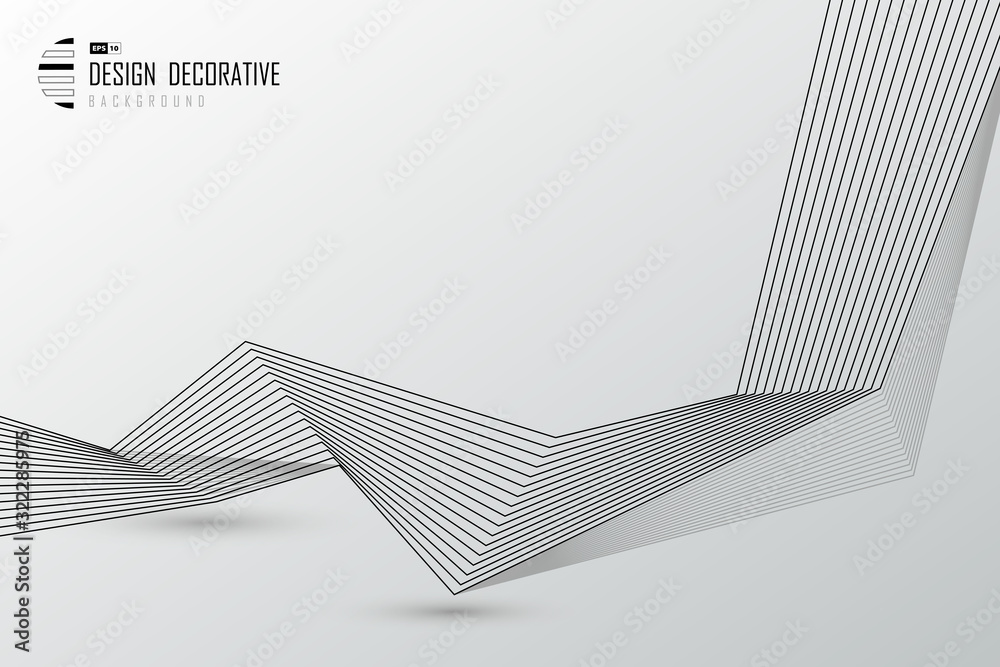 Abstract black line tech pattern artwork decorative design background ...