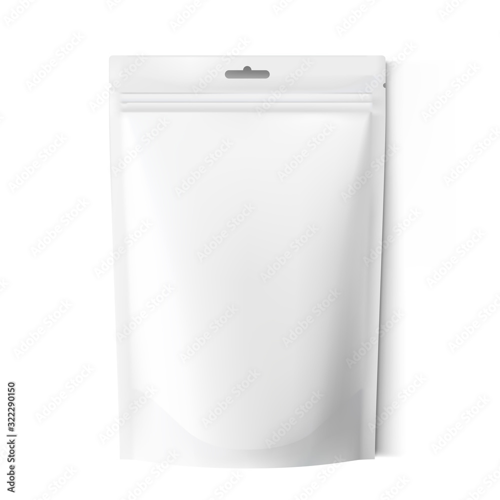 Realistic flow pack mockup. Vector illustration isolated on white ...