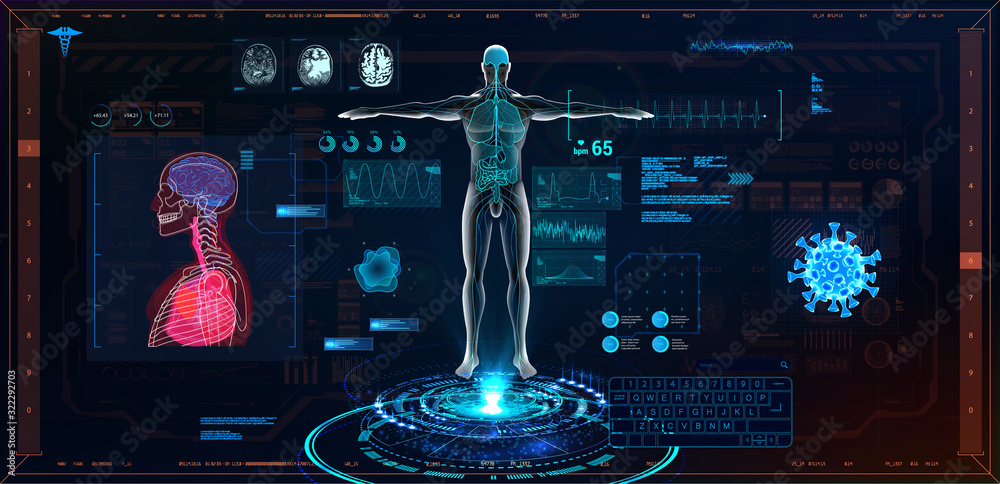 Medical infographic HUD. Health and healthcare and structure of human ...