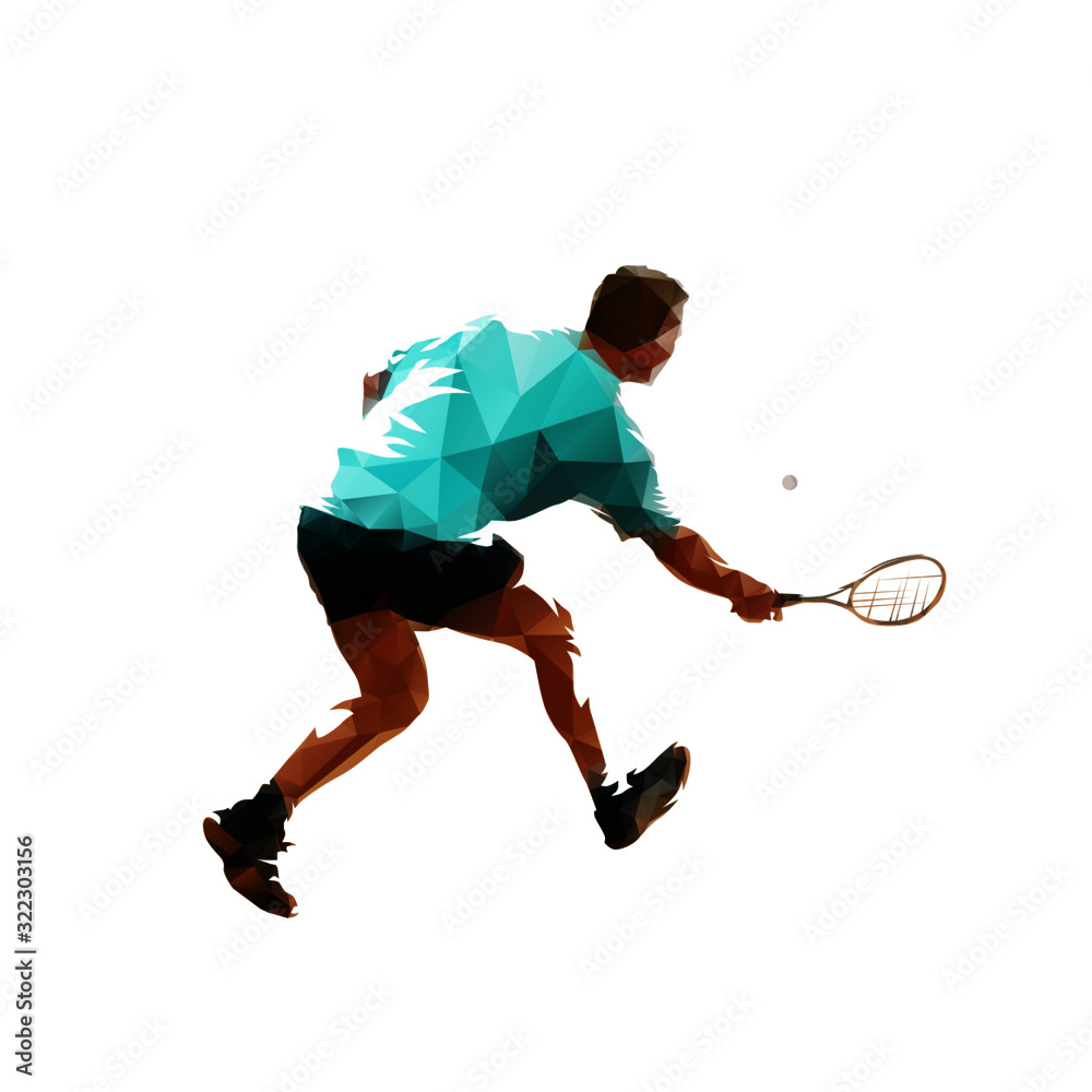 Squash player, isolated vector silhouette. Ink drawing athlete with ...