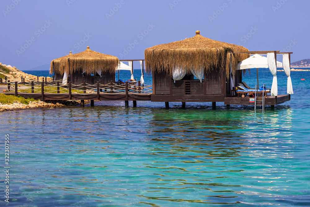 Beautiful water Bungalow on the territory of luxury Turkish hotel in ...