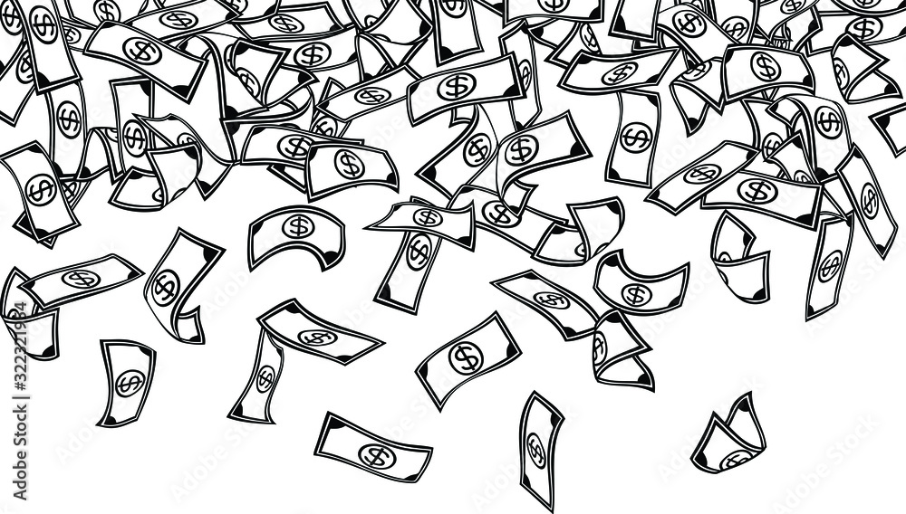 Raining Money icon, banknote rain background, vector Stock Vector ...