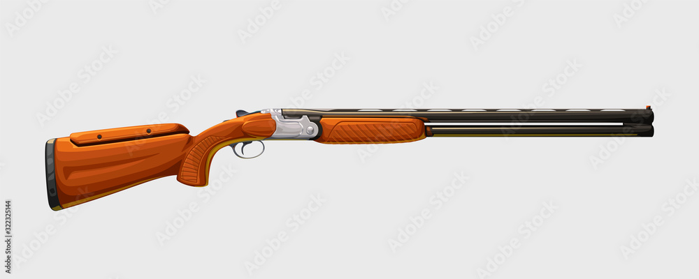 realistic classic shotgun side view Stock Vector | Adobe Stock