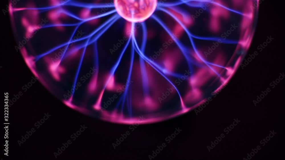 Video Stock Moving sphere of Plasma lightning ball on black background ...