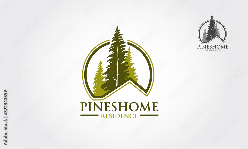 Pines Home Logo sample, vector template Stock Vector | Adobe Stock