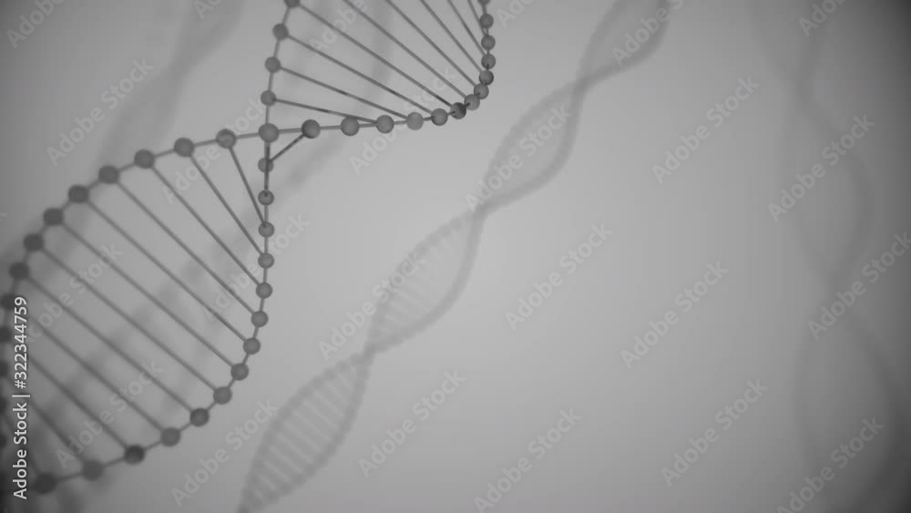 Abstract gray glittering DNA double helix with depth of field ...