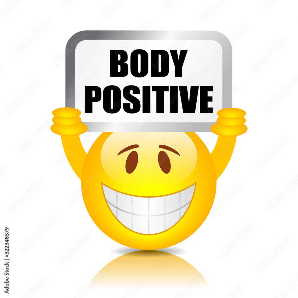 Body positive emoticon illustration Stock Vector | Adobe Stock