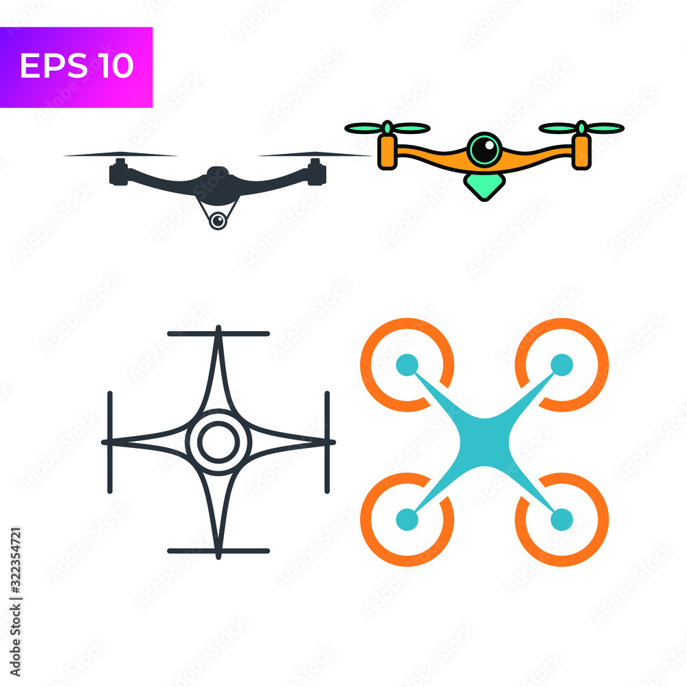 Drone aerial camera icon template color editable. Flying camera symbol ...