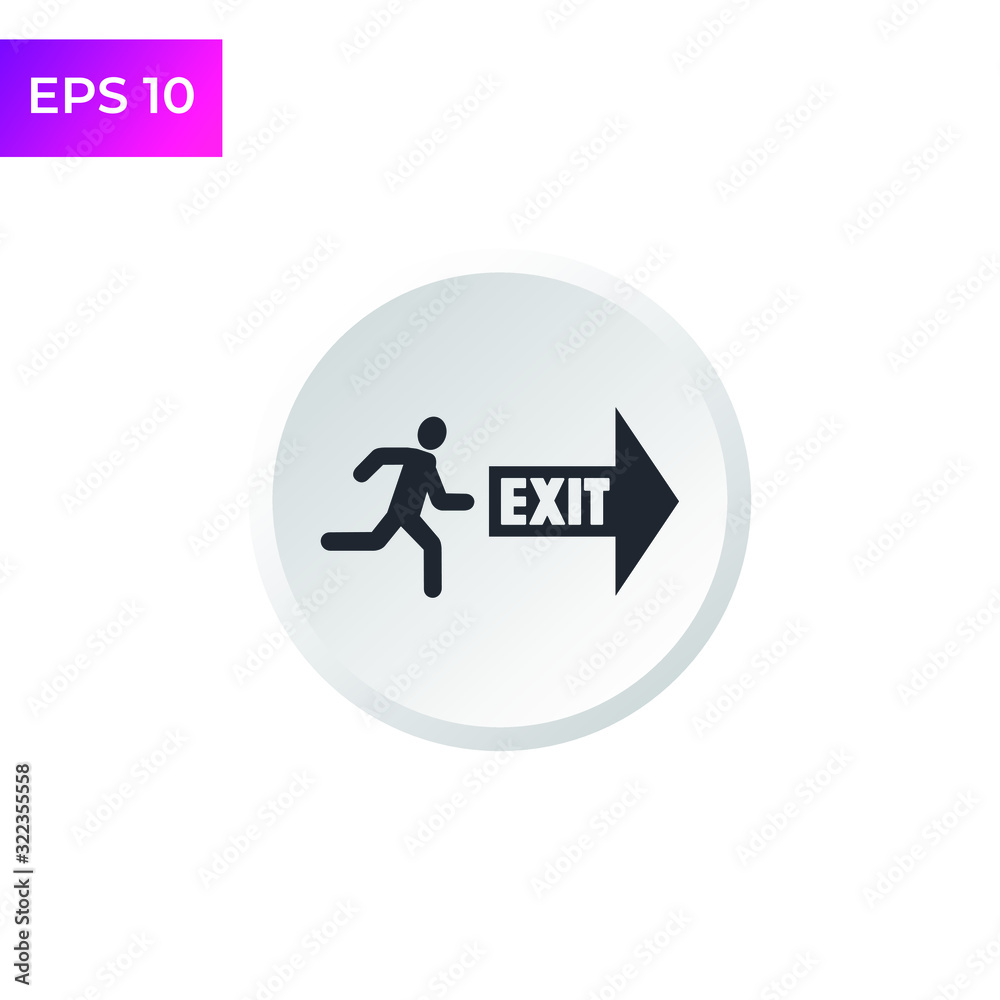 Vecteur Stock Emergency exit icon template color editable. exit symbol ...