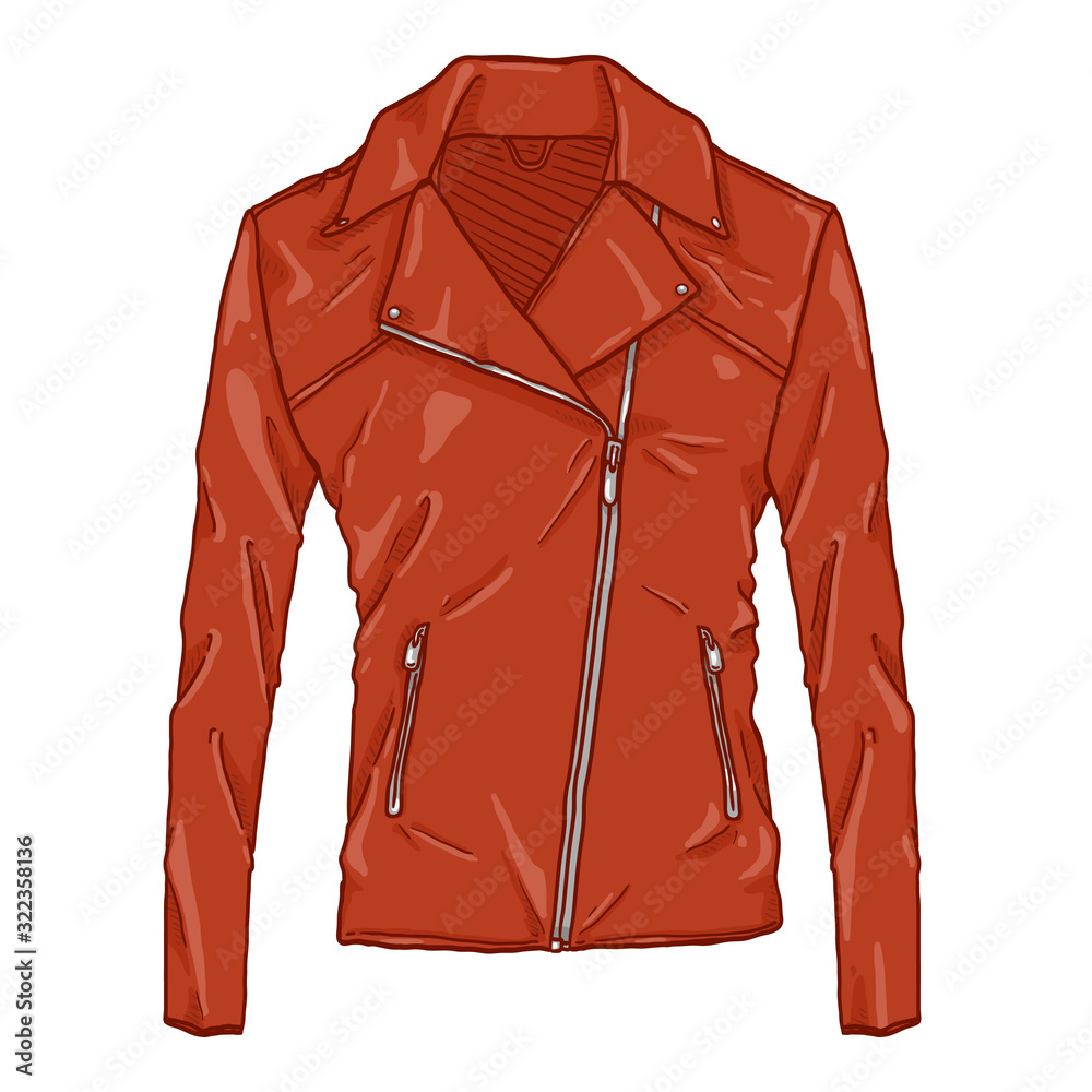 Vector Cartoon Women Motorcycle Leather Jacket. Stock Vector | Adobe Stock