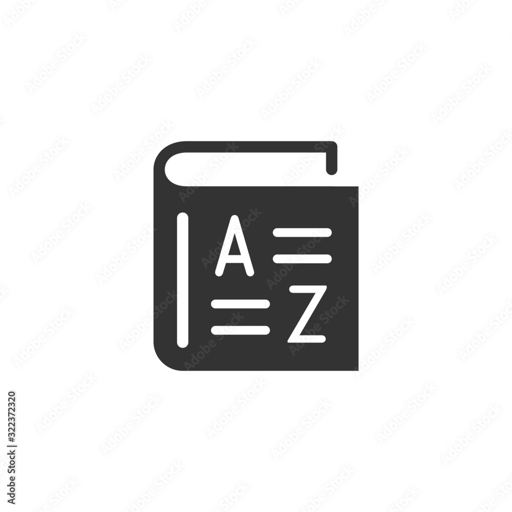 Vocabulary icon template color editable. Book glossary symbol logo ...