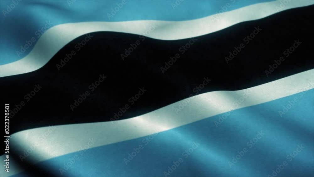 Botswana flag waving in the wind. National flag of Botswana. Sign of Botswana seamless loop ...