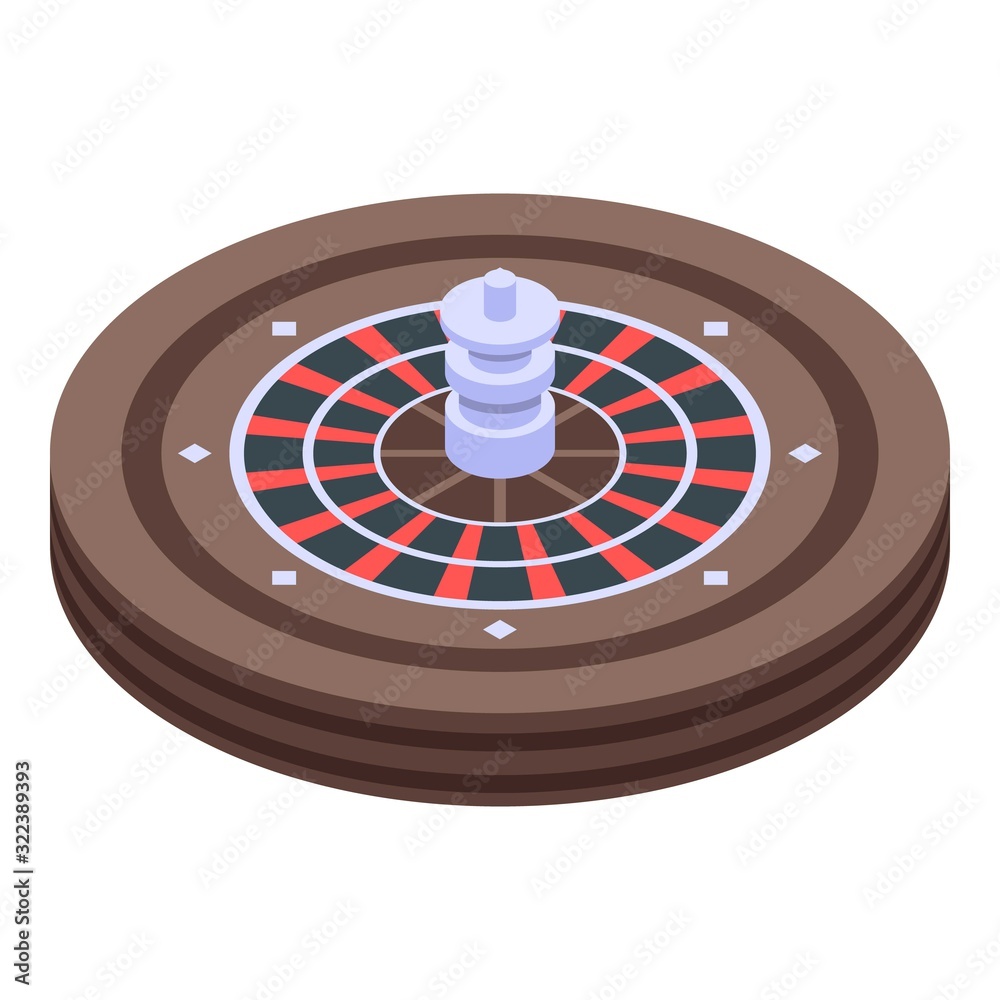 Casino roulette icon. Isometric of casino roulette vector icon for web ...