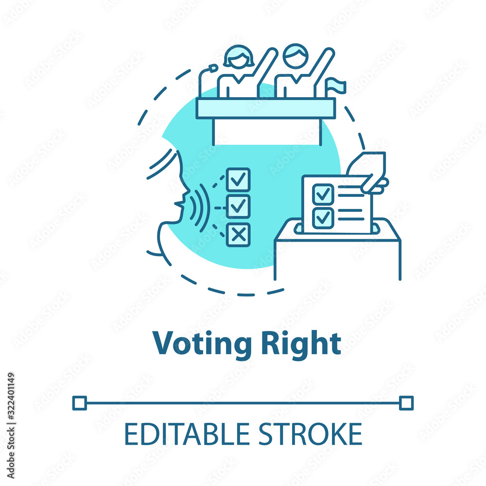 Voting right turquoise concept icon. Suffrage. Feminist movement ...