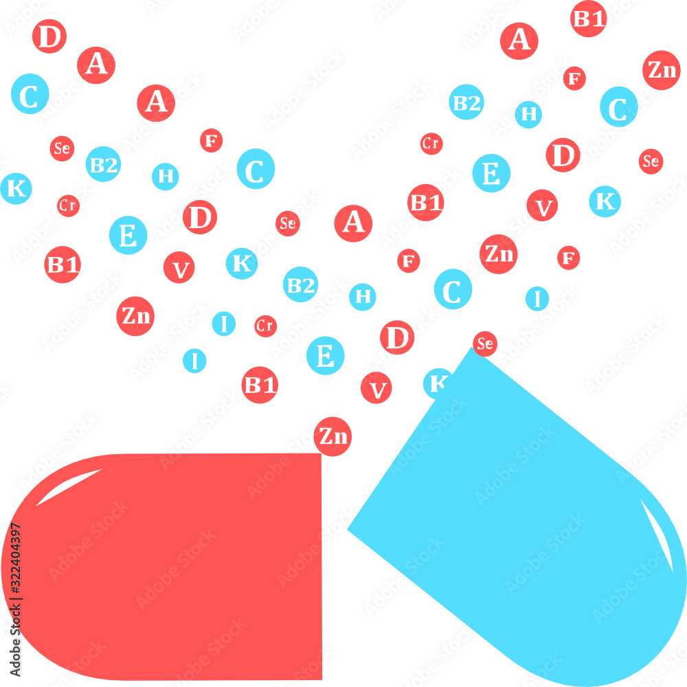 Essential vitamin and mineral complex. Vector creative design vitamin ...