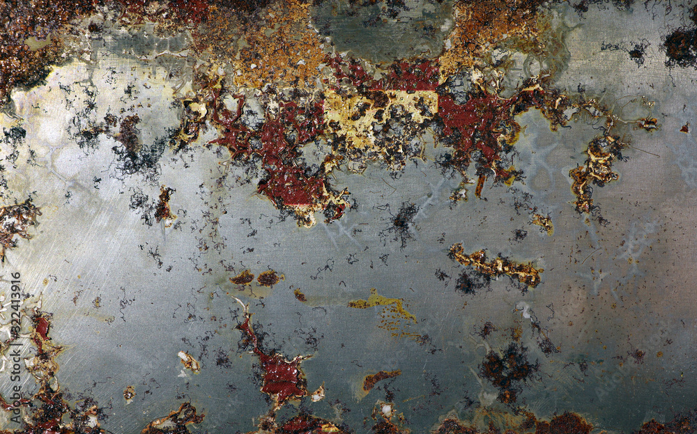 Rust on metal texture, pattern. Eaten away with rust. Ferric oxide ...