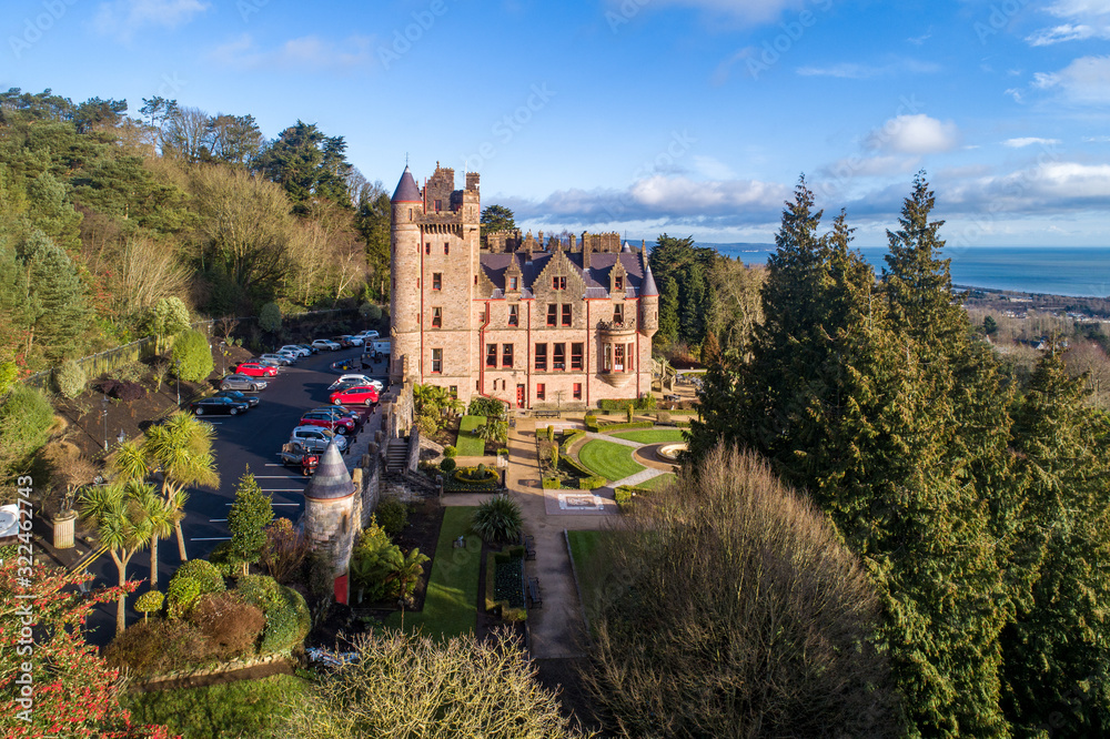 Belfast castle. Built in 19th Tourist attraction on the slopes of Cave ...